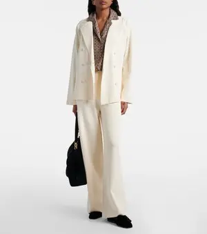 Max Mara Jersey Wide-leg Trousers - White