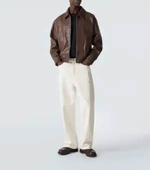FRAME Leather Bomber Jacket