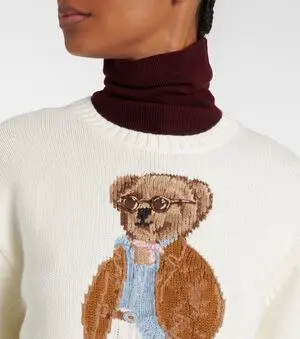 Polo Ralph Lauren Polo Bear Intarsia Cotton Sweater - White