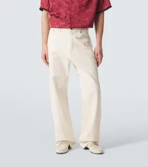 Valentino Garavani Vgold Wide-leg Jeans - White
