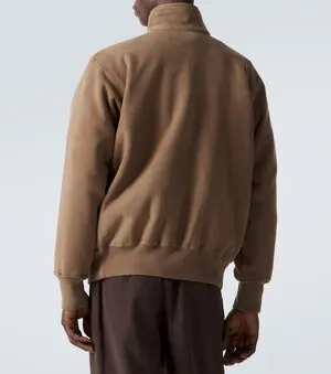 A.PRESSE Cotton Fleece Half-zip Sweatshirt - Brown