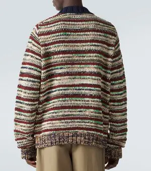 Sacai Striped Cotton-blend Polo Sweater