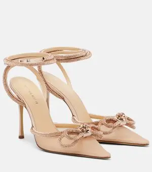 Mach & Mach Double Bow Slingback Pumps - Beige