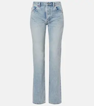 Saint Laurent High-rise Straight Jeans - Blue