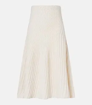 Alaïa Wool And Cashmere Midi Skirt - White