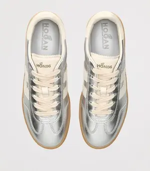 Hogan Leather Metallic Sneakers