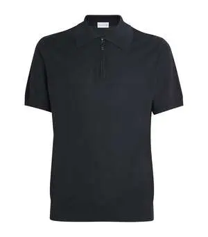 Pal Zileri Silk-cotton Monogram Polo Shirt - Black