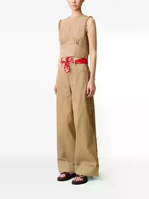 Claudie Pierlot Ruffled Cropped Top - Neutrals