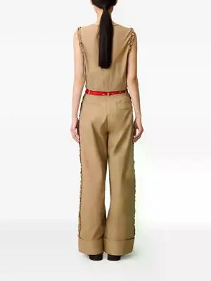 Claudie Pierlot Ruffled Cropped Top - Neutrals