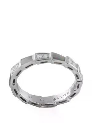LB EXCLUSIVE Serpenti Diamond And Mother Of Pearl Ring In White Gold