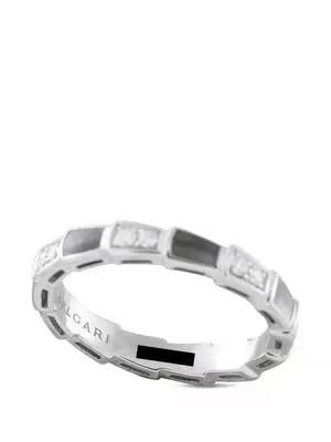 LB EXCLUSIVE Serpenti Diamond And Mother Of Pearl Ring In White Gold