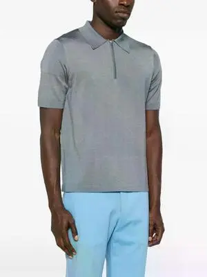 Sandro Knitted Polo With Zip Collar - Grey