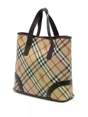 Burberry Haymarket Check Coated Canvas Tote Bag