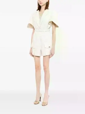 SAIID KOBEISY Tweed Short Jumpsuit - Neutrals