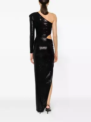 NISSA Metallic Finish One-shoulder Dress
