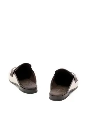 Brunello Cucinelli Techno-raffia Leather Mules - Neutrals