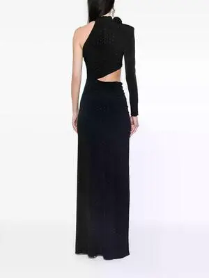 NISSA Crystal-embellished Maxi Dress - Black