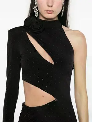 NISSA Crystal-embellished Maxi Dress - Black