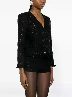 Alessandra Rich Sequinned Bow-embellished Jacket