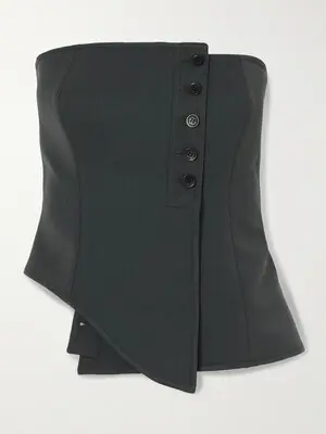 JEAN PAUL GAULTIER Strapless Asymmetric Bustier Top - Gray