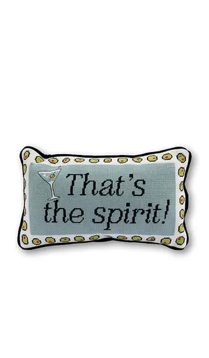 FURBISH That's The Spirit Needlepoint Pillow - Blue,black