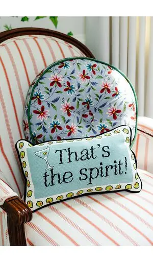FURBISH That's The Spirit Needlepoint Pillow - Blue,black