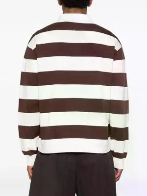 Axel Arigato Rey Striped Logo Polo Shirt - Brown