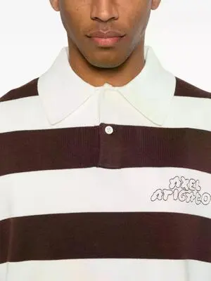 Axel Arigato Rey Striped Logo Polo Shirt - Brown