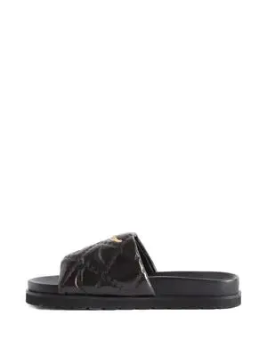 Zadig&Voltaire Padded Embroidered Leather Sandals - Brown