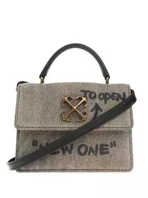 Off-White Baby Jitney Tote Bag With Logo Plaque - Neutrals