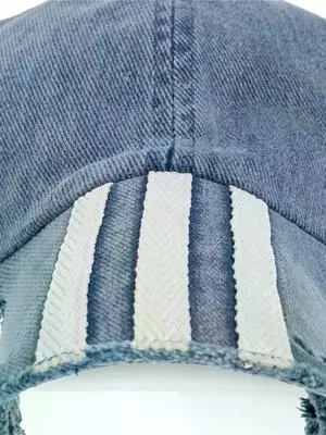 Adidas X Avavav Slashed Striped Frayed Cap Blue