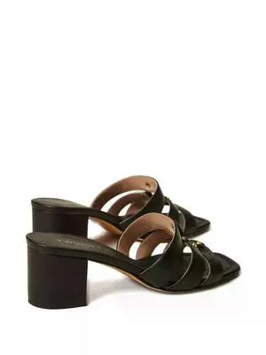 TWINSET Leather Mules With Logo Detail