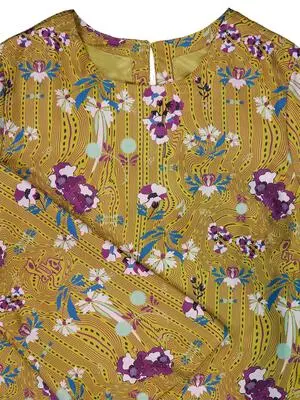 PAULA Floral-print Silk Dress - Yellow