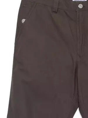 Stone Island Logo Patch Cotton Canvas Trousers