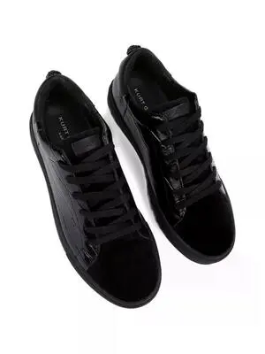 Kurt Geiger Croc Embossed Lace-up Sneakers - Black