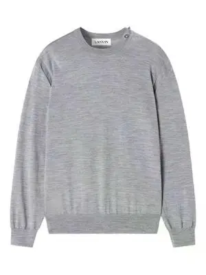 LANVIN Crew Neck Pullover With Button Detail