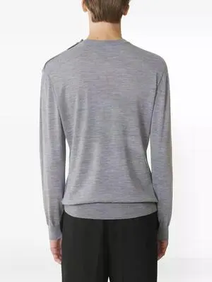 LANVIN Crew Neck Pullover With Button Detail