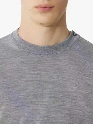 LANVIN Crew Neck Pullover With Button Detail