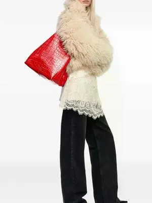 Bimba Y Lola Large Embossed-leather Tote Bag - Red