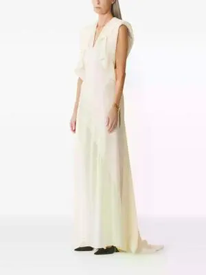 LANVIN Ruffled V-neck Maxi Dress
