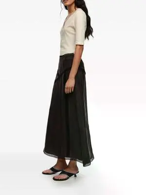 Bimba Y Lola Lace Trim Midi Skirt