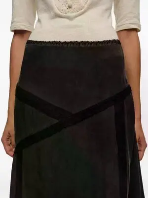 Bimba Y Lola Lace Trim Midi Skirt