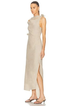 Coperni Linen Flower Gown - Beige