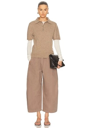 ENTIRE STUDIOS Short Sleeve Knit Polo Top