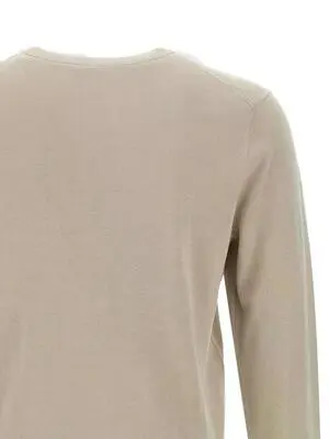 SUN 68 Crew Neck Sweater With Embroidered Logo - Neutrals