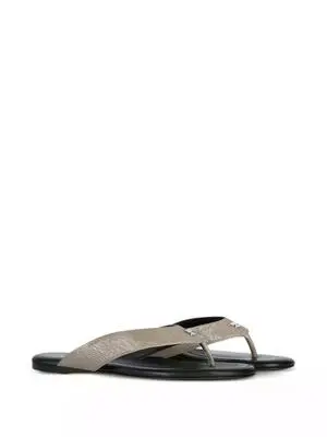 COURREGES Logo Detail Flat Sandals - Neutrals