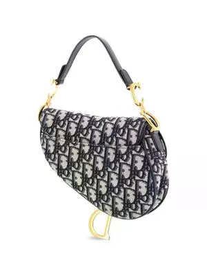 Dior Saddle Oblique Canvas Mini Shoulder Bag - Blue