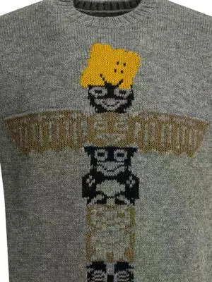 Kapital Graphic Knit Sweater - Grey