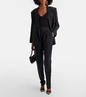 Saint Laurent Scalloped Silk Satin Top
