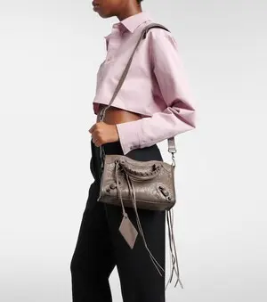 Balenciaga Le City Mini Leather Top-handle Bag - Grey